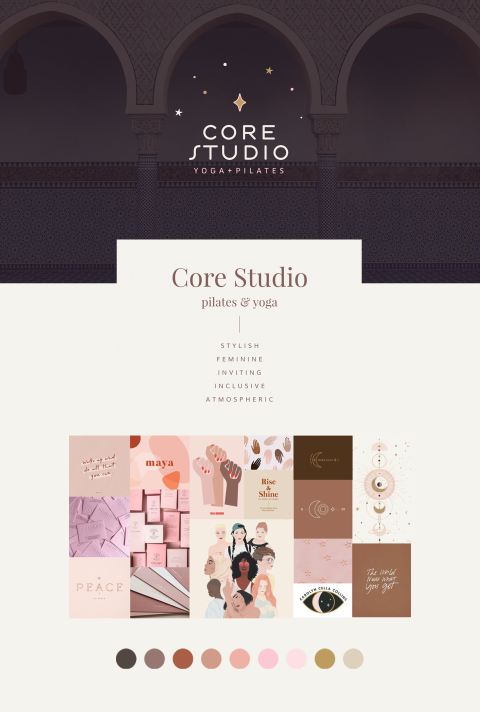 Brand identity design for Core Studio - yoga and pilates